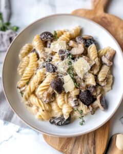 Morel Pasta with Cream, Parmesan, and Thyme