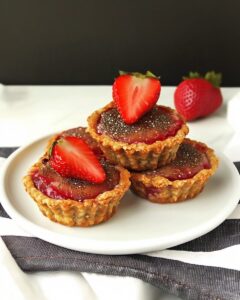 Strawberry Rhubarb Paleo Mini Tarts