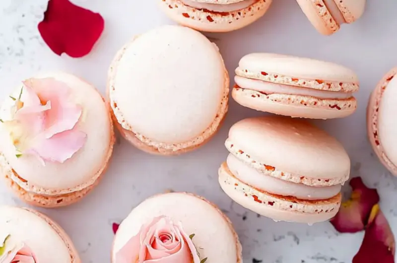 Irresistible White Chocolate Rose Macarons - Deliciously Elegant Treats