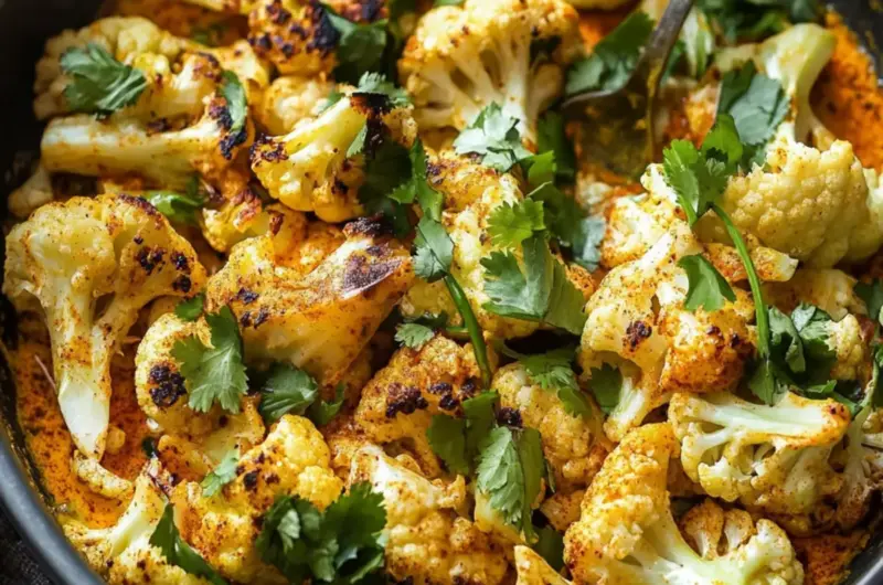 Easy Spice-Roasted Cauliflower in Creamy Coconut Tomato Sauce